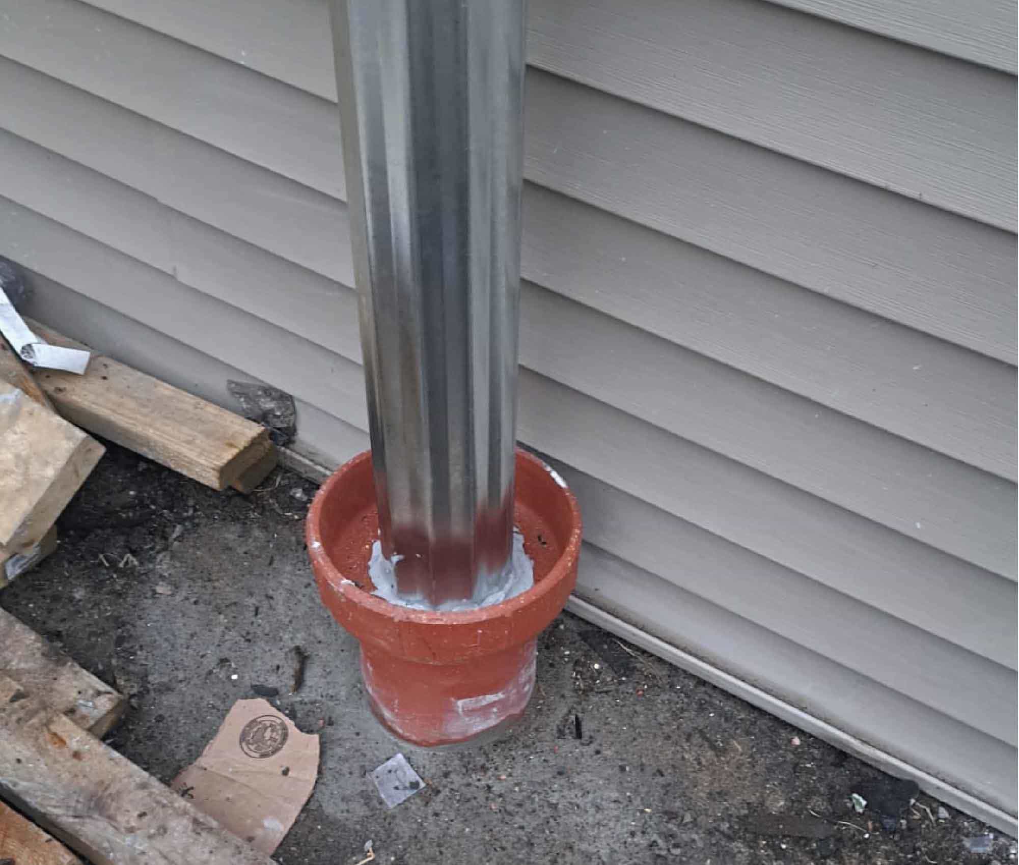 Underground gutter Drain Clogged Cleaning - Clay pipe repair